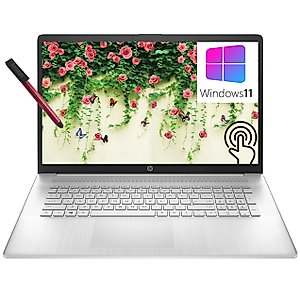 HP 2022 17 17.3" Touchscreen Laptop, Hexa-Core AMD Ryzen 5 5625U up to 4.2GHz(Beat i5-1145G7), 12GB DDR4 RAM, 512GB PCIe SSD + 1TB HDD, 802.11AC WiFi, Bluetooth, Windows 11, BROAG 64GB Flash Stylus