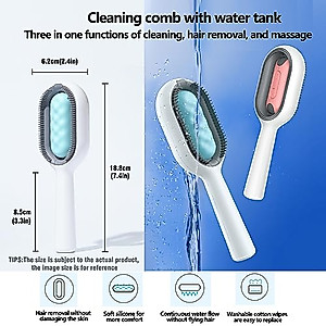 LogFaadCoi Grooming Brush, Pet Hair Brush with Water Tank Design for Cats & Dogs, Long Haired & Short Haired, Rabbits, Self Cleaning Brush, 1 Count, Blue