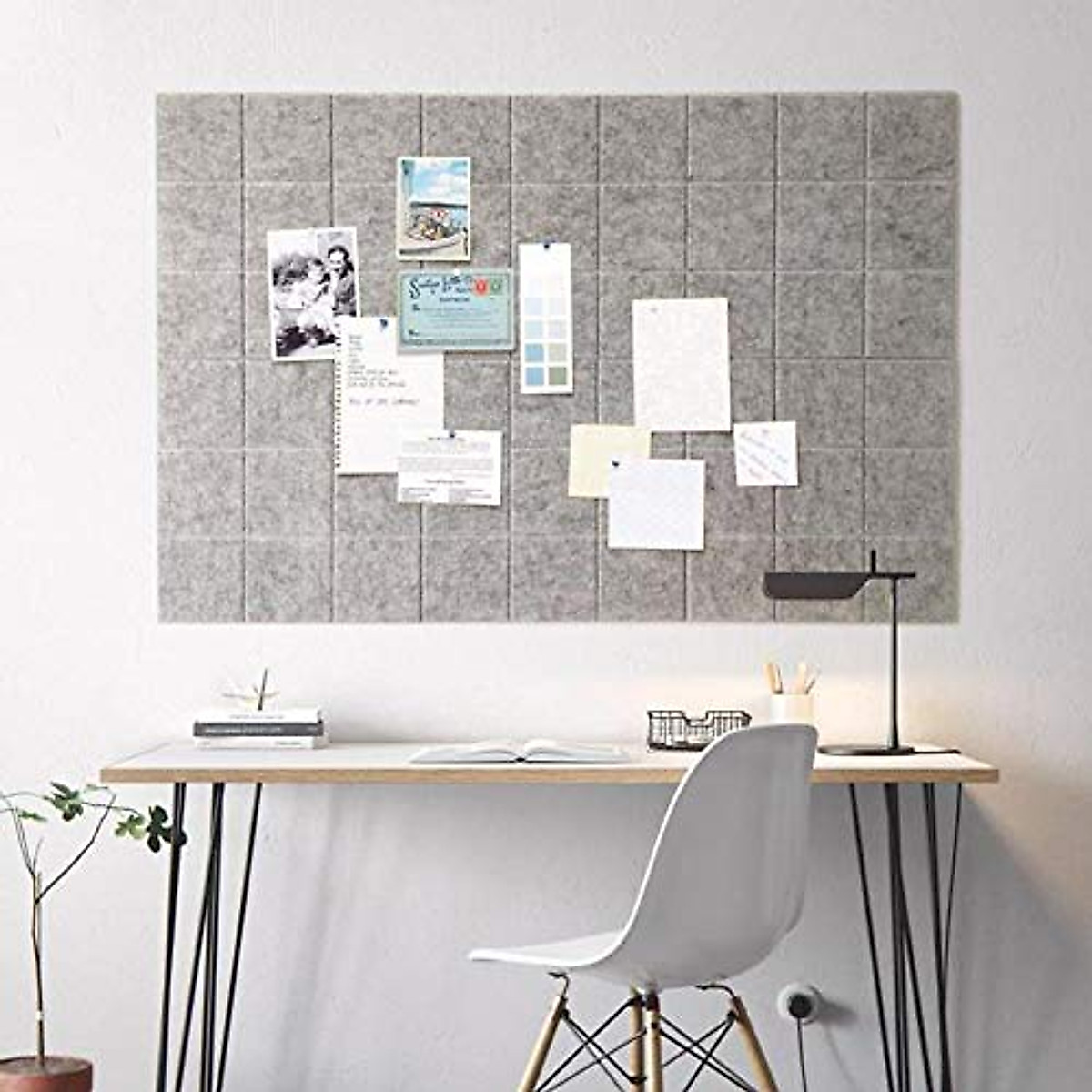 Felt Tile Board Square Push Pin Board for Wall Decor Self Adhesive Wall ...