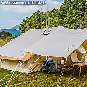 HOPUBUY Wood Stove Hot Tent Stove, Portable Camping Wood Burning Stove for Outdoor Cooking, Small Wood Stove with 7 Stainless Chimney Pipes and Tent Stove Jack