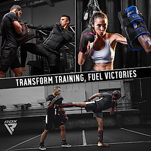 RDX Maya Hide Leather Kickboxing Thai Pad for Knees Elbows Kicks Punches, Black, Single