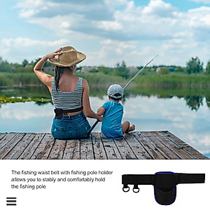 BESPORTBLE Fishing Belt Waist Support Fishing Rod Holder Leash Holder Fishing Holding Belt Fishing Pole Waist Holder Belt Holder Fishing Wading Belt with Hook Polyester Belly Top