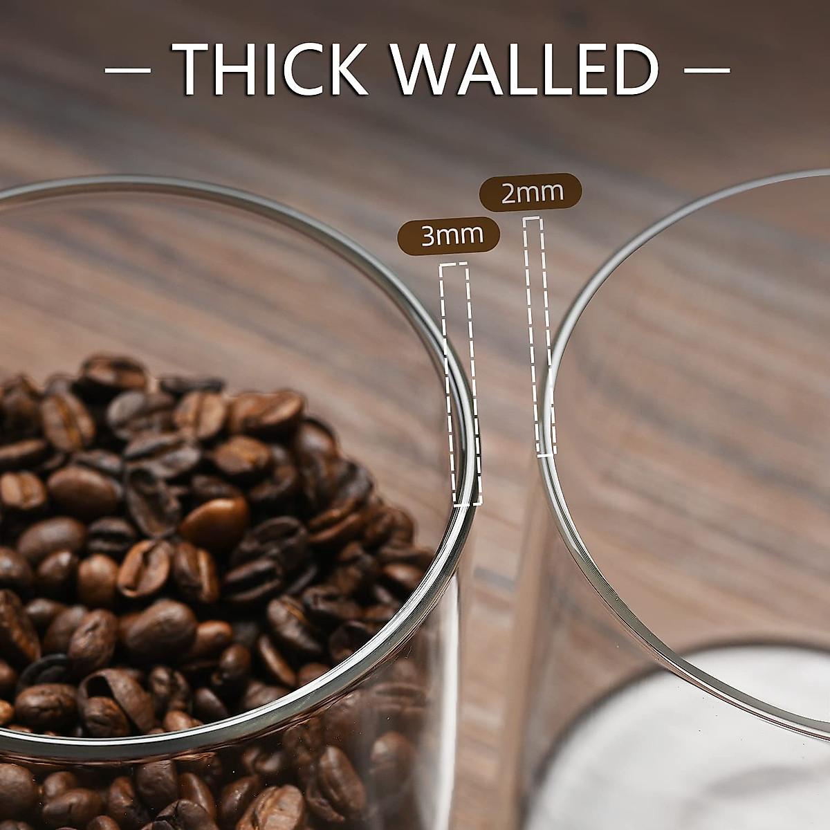 umieo Glass Food Storage Containers with Lids, Small Storage Containers 27oz Set of 2, Glass Storage Jars with Airtight Lids for, Flour, Rice, Nuts, Candy, Coffee, Beans