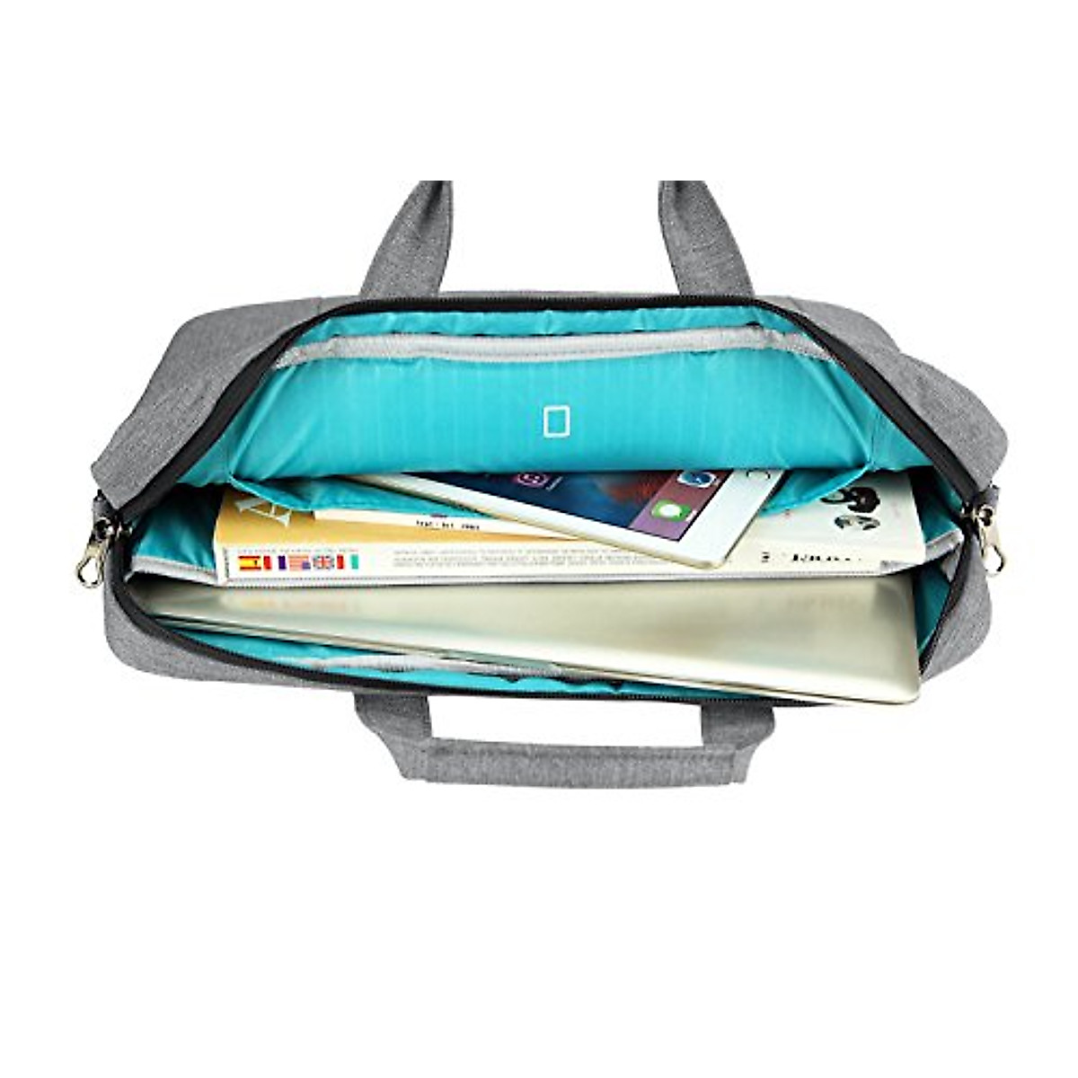 KROSER Laptop Bag 15.6 Inch Briefcase Shoulder Bag Water Repellent Laptop Bag Satchel Tablet Bussiness Carrying Handbag Laptop Sleeve for Women and Men-Grey