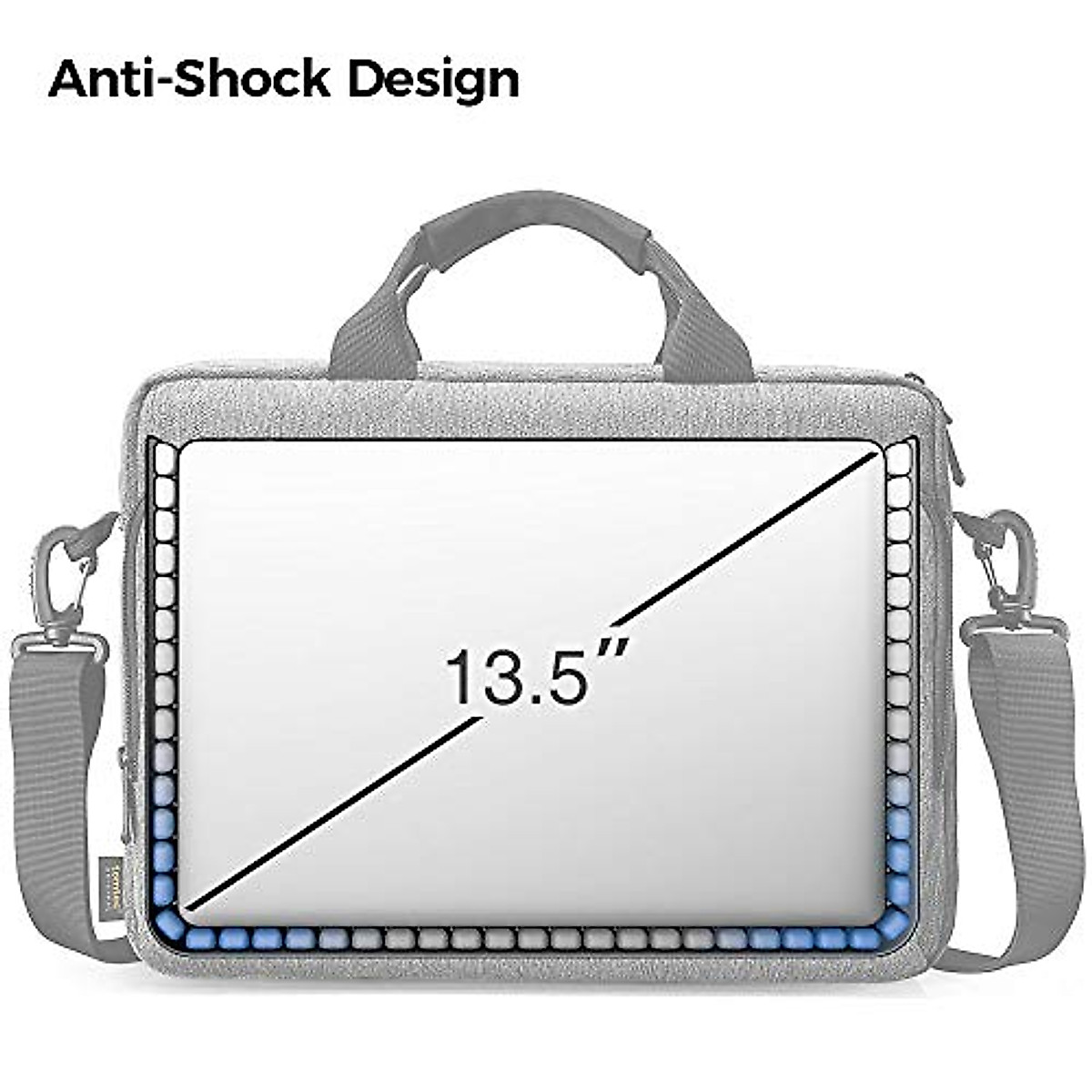 tomtoc Protective Laptop Shoulder Bag for 13-14 Inch MacBook Air/Pro, 13.4-14.4 Surface Laptop Studio/7/6/5/4/3, HP Chromebook 14, Acer Aspire 14, ASUS Zenbook 14, Dell Inspiron 14, Business Briefcase