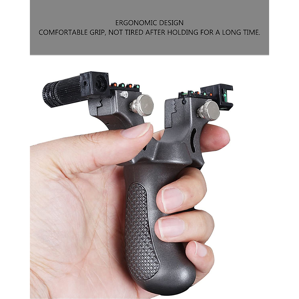 SQLWYLAT Professional Slingshots Set Laser Slingshot High Precision Flat Leather Slingshot with Laser Fast Bow Special for Outdoor Hunting Catapult (Gray)