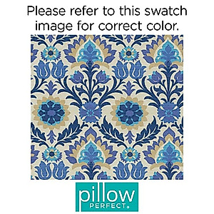 Pillow Perfect Outdoor/Indoor Santa Maria Azure Throw Pillows, 18.5" x 18.5", Blue 2 Count