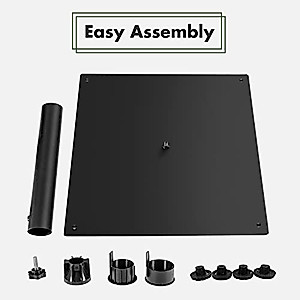 Giantex 42lbs Patio Umbrella Base, Suitable for 1.6''-1.9'' Umbrella Poles, 4 Adjustable Pads Anchor Holes, Heavy Duty Square Outdoor Umbrella Stand for Deck Yard Poolside Garden (25'' x 25'')