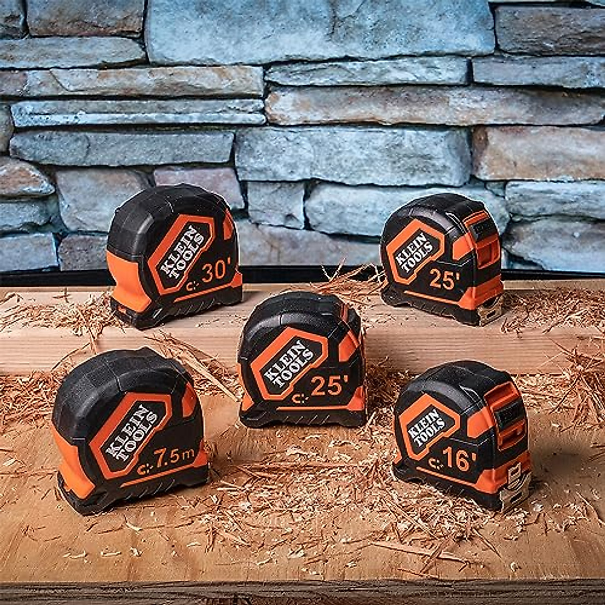 Klein Tools 9216 Tape Measure, Heavy-Duty Measuring Tape with 16-Foot Double-Hook Double-Sided Nylon Reinforced Blade, with Metal Belt Clip