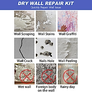 SEISSO Drywall Repair Kit, 500 g Wall Mending Agent- 2 Pack, Wall Spackle Repair Kit with Scraper, Patch for Wall Hole Filler, White Spackle Wall Repair Paste, Plaster Dent