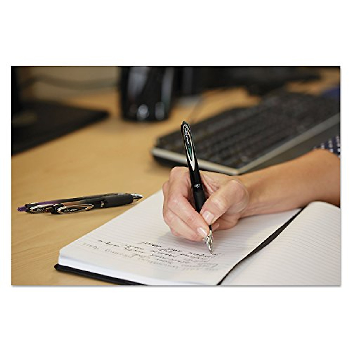 uni-ball 61256 Signo Gel 207 Roller Ball Retractable Gel Pen Blue Ink Micro Fine Dozen