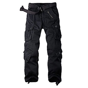 Skylinewears Women's Combat Cargo Tactical Work Trousers Wild 8 Pocket Casual Army Military Pant Black XL