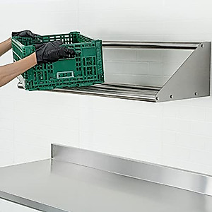 Restaurantware Kitchen Tek 42 x 18 x 11.3 Inch Commercial Kitchen Rack 1 Tubular Kitchen Sink Wall Shelf - Wall Mounted Sturdy Stainless Steel Commercial Kitchen Shelf 154-lb Capacity