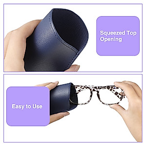 CREPUSCOLO 6 Pack Soft Glasses Cases, Leather Eyeglass Cases Glasses Pouch Travel Glasses Case for Women Men Kids