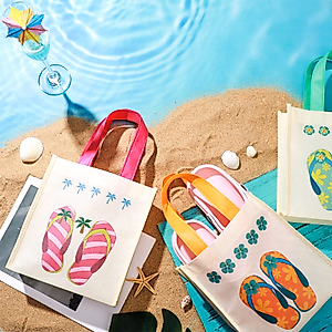 Kacctyen 24 Pcs Summer Gift Bags End of the Year Present for Kids Pool Party Favors Gift Bags Beach Bags for Kids Totes Bag Cute Reusable Travel Bags for Kids Summer Tropical End of the Year Party