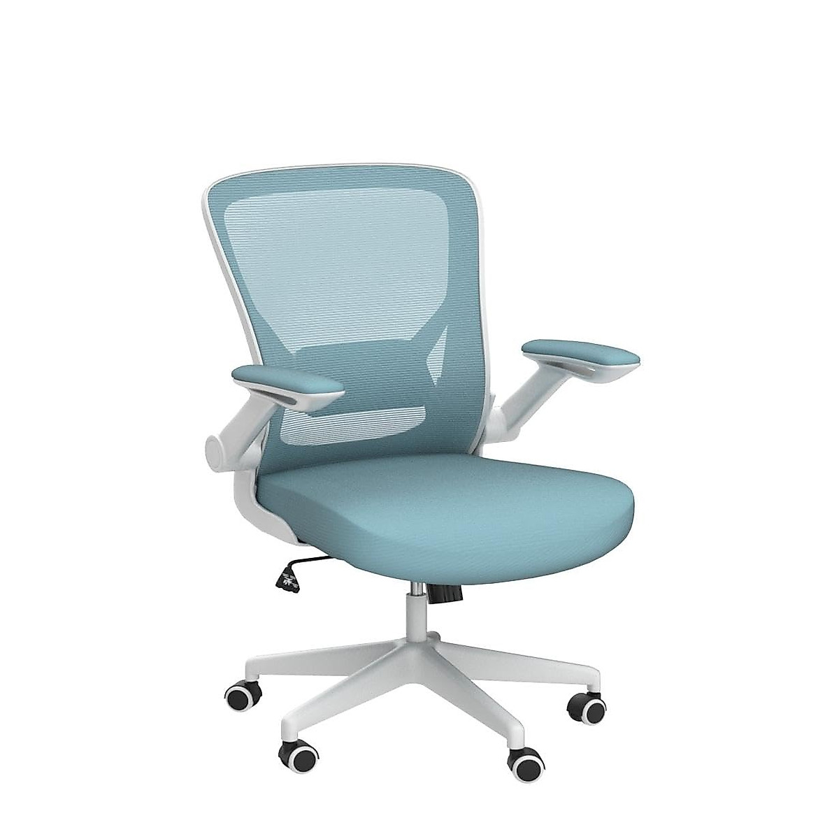 KERDOM Ergonomic Mesh Office Chair with Lumbar Support, Flip-up Arms & Swivel Feature - Adjustable Height Home/Gaming Chair (LightBlue)