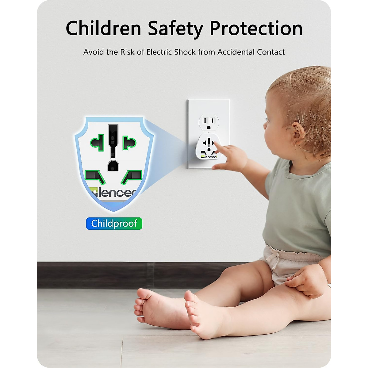 LENCENT World to US Plug Adapter, [2 Packs] European EU Europe/UK/Australia/China/Italy to USA American Outlet Power Adaptor Travel Plug Converter