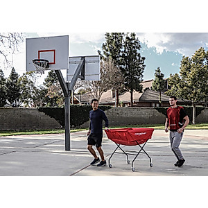 PowerNet XL Volleyball Wheeled Cart, Portable Hammock Ball Cart, Collapsible Rolling Training Equipment Basket, Lightweight Bin, Great for Indoor and Outdoor Use, Multisport