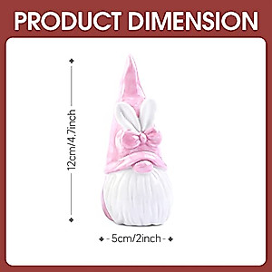 PUDDING CABIN Pink Bunny Gnome Figurine Ring Holder Ring Stand Ring Display Rings Organizer, Cute Gnome Decor for KitchenBathroom Bedroom Beside, Gnome Gifts for Women Girls Birthday, Easter Decor