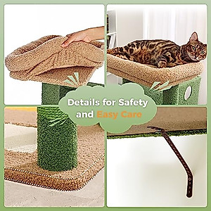 Meow Sir Cactus Cat Tree for Large Cats 53 Inches Multilevel Cat Tower with Large Hammock Super Spacious Condo and Wide Padded Perch Scratching Posts and Pad for Indoor Cats-Large Cactus