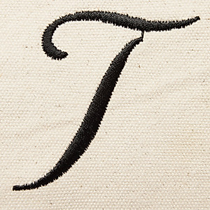 DALIX Women's Natural Tote Bag Shoulder Bags Brown With Monogram Letter T