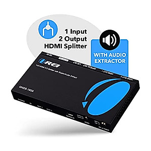OREI 1x2 2.0 HDMI Splitter with Scaler Audio Extractor 2 Ports with Full Ultra HDCP 2.4K at 60Hz & 3D Supports EDID Control - UHDS-102A