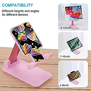 Rainbow Fable Poop Cell Phone Stand for Desk Foldable Phone Holder Height Angle Adjustable Sturdy Stand Pink-Style