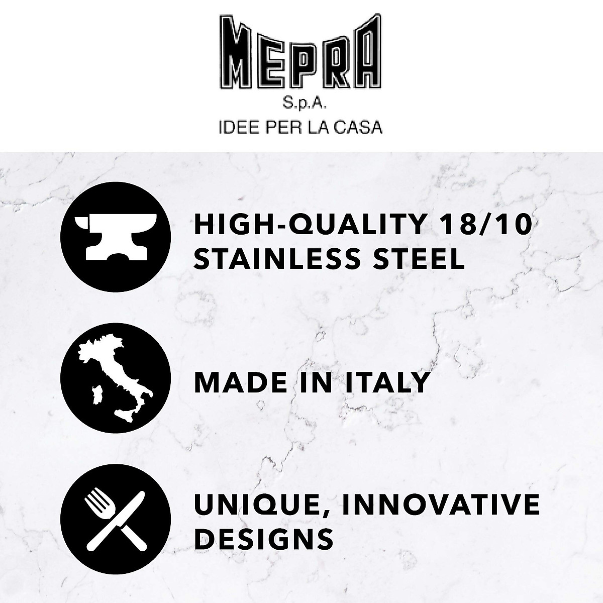 MEPRA 109122151 Linea Gold 151-Piece Durable 18/10 Stainless Steel European Style Flatware Cutlery Set for Fine Dining, Dishwasher Safe, Service for 12