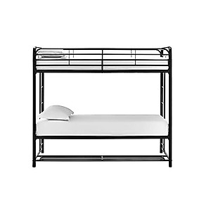 DHP Bonnie Metal Bunk Bed with Storage Drawers, Twin, Black