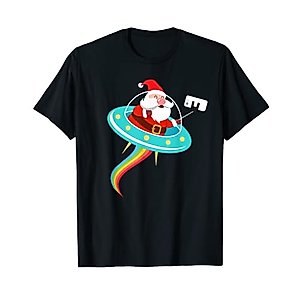 Funny Christmas Santa Claus SANTA SELFIE Stocking Stuffer T-Shirt