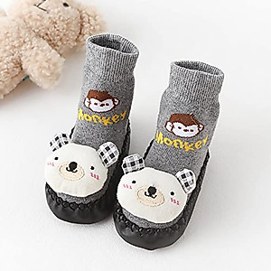 Lykmera Cute Children Toddler Shoes Autumn Winter Boys Girls Floor Sports Flat Soles Non Slip Cartoon Patterns Socks Shoes (GY2, 6-12 Months)