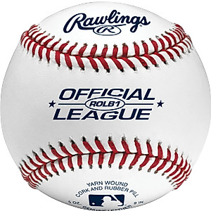 Rawlings | Official League Baseballs | Competition Grade | ROLB1 | Youth/14U | Game/Practice Use | 12 Count, White