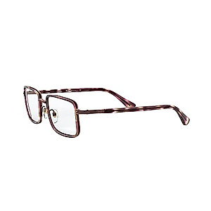 Persol PO2473V Rectangular Prescription Eyewear Frames, Brown/Striped Bordeaux/Demo Lens, 49 mm