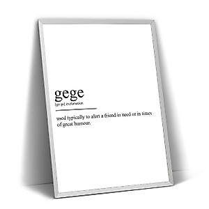 Gege Definition Print - Chinese Dictionary Poster Wall Art Home Decor Quote Typography - Frame Not Included