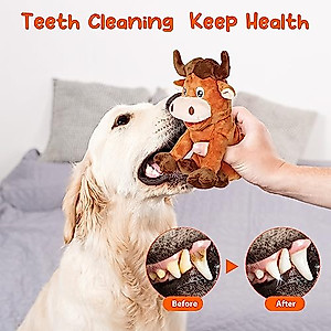 PUHOHUN Squeaky Dog Toys Dog Plush Toy for Large Chewers Dog Toys with Crinkle Paper and Squeaker Tug of War Dog Toys