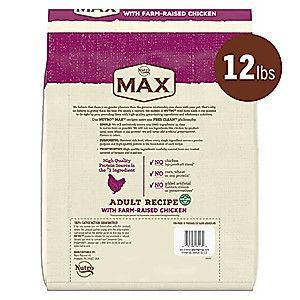 Nutro MAX Adult Recipe Dry Dog Food with Farm Raised Chicken, 12 LB Bag