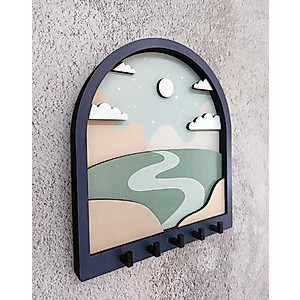 Cartoon Key Holder, Fairy Key Holder, Fairy Tale Layered Wood Art, Dimensional Wood Art Key Holder, Modern Key Rack, Fairy Scenery Wall Art, Entryway Organizer, Abstract Wall Decoration