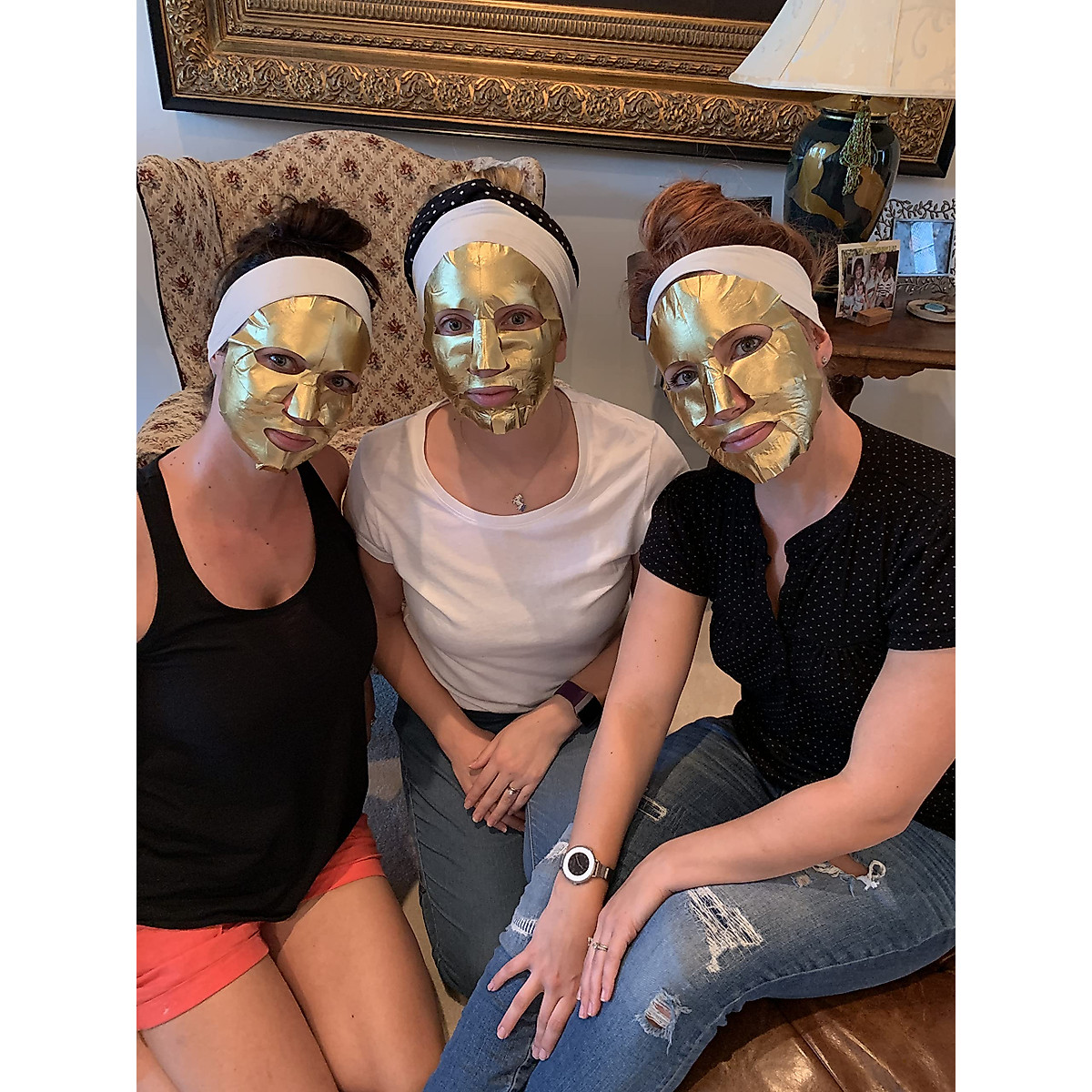 LA DIVA Gold Foil Sheet Face Mask Skin Care - Brightening, Moisturizing, Anti-Aging & Hydrating Facial Treatment Mask for Women and Men - with Collagen & Hyaluronic Acid - 6 pack