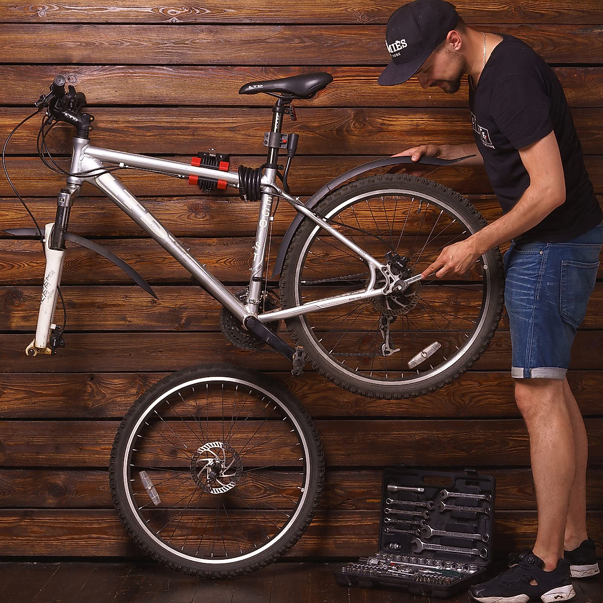 Xeternity-Made Foldable Heavy Duty Wall Mount Bike Repair Stand Bicycle Maintenance Rack Workstand