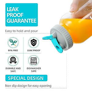 4pcs Regular Mouth Flip Cap Lids for Ball Mason Jar, Leak-free and Airtight, Easy Pouring Spout (Jars Not Included)