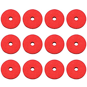 Wool Cymbal Felt TAODAN 12PCS 36x10mm Red Wool Cymbal Felt, Cymbal Replacement Accessories