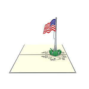 iGifts And Cards Patriotic Appreciation 3D Pop Up Greeting Card - Hero, American Flag, Half-Fold, Veterans, Memorial, Military, USA, All Occasion, Welcome Home, Retirement, Miss You