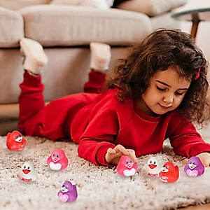 ArtCreativity 2-Inch Valentine's Day Rubber Duckies, Pack of 12, Cute Valentine Bath Toys, Fun Rubber Duckies for Bath, Pool, or Party Decorations, Perfect Valentine’s Day Party Favors