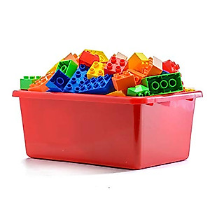 Prextex Toy Plastic Storage Bins - Pack of 4 Containers | Storage Box For Closet Organizers, Classroom Toy Bin, File Organizer, Craft Storage