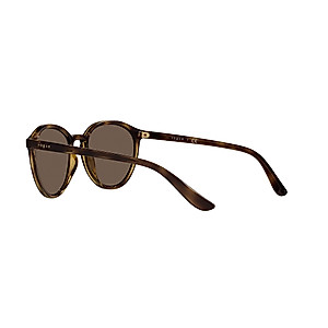 Vogue Eyewear Women's VO5374SF Low Bridge Fit Round Sunglasses, Dark Havana/Dark Brown, 55 mm