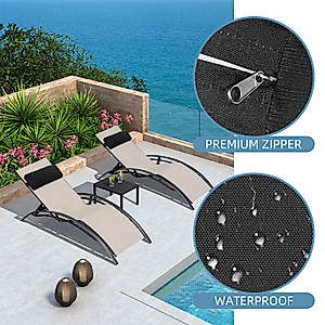 Rasugarlary Patio Chaise Head Pillow, Pack of 4 Black Headrest Pillows with Elastic Band Outdoor Water Resistant Pillow for Patio Garden Pool Patio Chairs