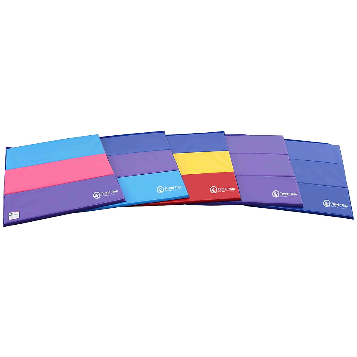 Tumbl Trak Gymnastics Folding Tumbling Panel Mat, 4ft x 6ft x 2in, Bright Pastel