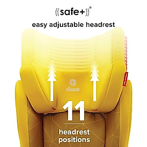 Diono Monterey 4DXT Latch, 2-in-1 High Back Booster Car Seat with Expandable Height, Width, Advanced Side Impact Protection, 8 Years 1 Booster, Yellow Sulphur
