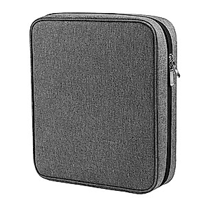 B Baosity Sewing Accessories Organizer with Clear Pockets, Sewing Supplies Organizer Storage Bag for Embroidery Hoop, Stitch Tools, Gray