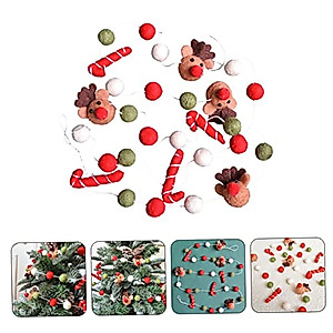 DECHOUS 1 String Christmas Felt Ball Skewers Christmas Decor House Decorations for Home Christmas Ornaments Handmade Felt Garland Wall Ball Banner Reindeer Tree Decoration Imitation Elk